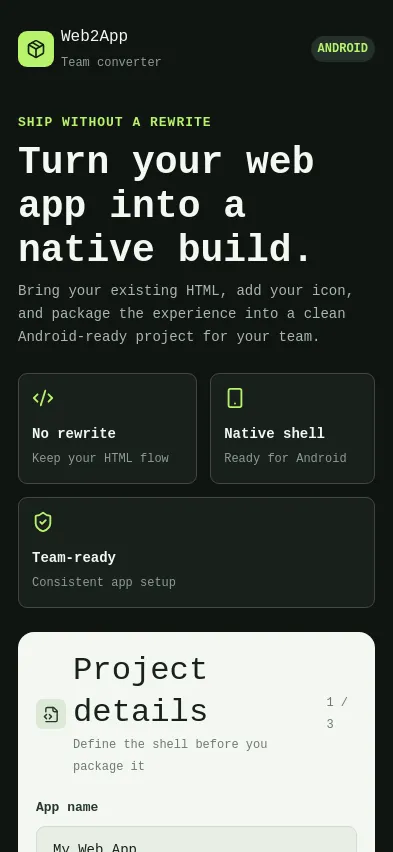 Web2App Converter