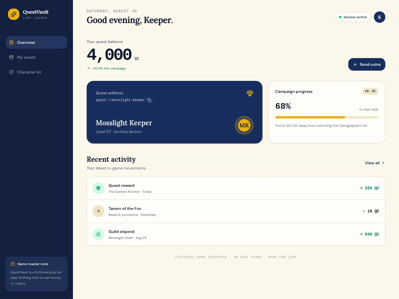 LARP Phantom Wallet Sim