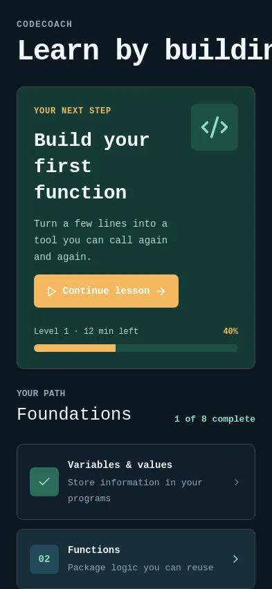 CodeCoach Mobile