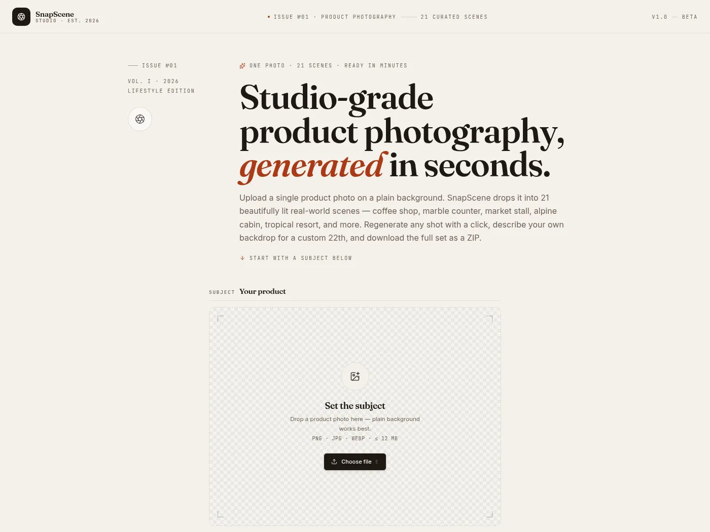 SnapScene AI Studio