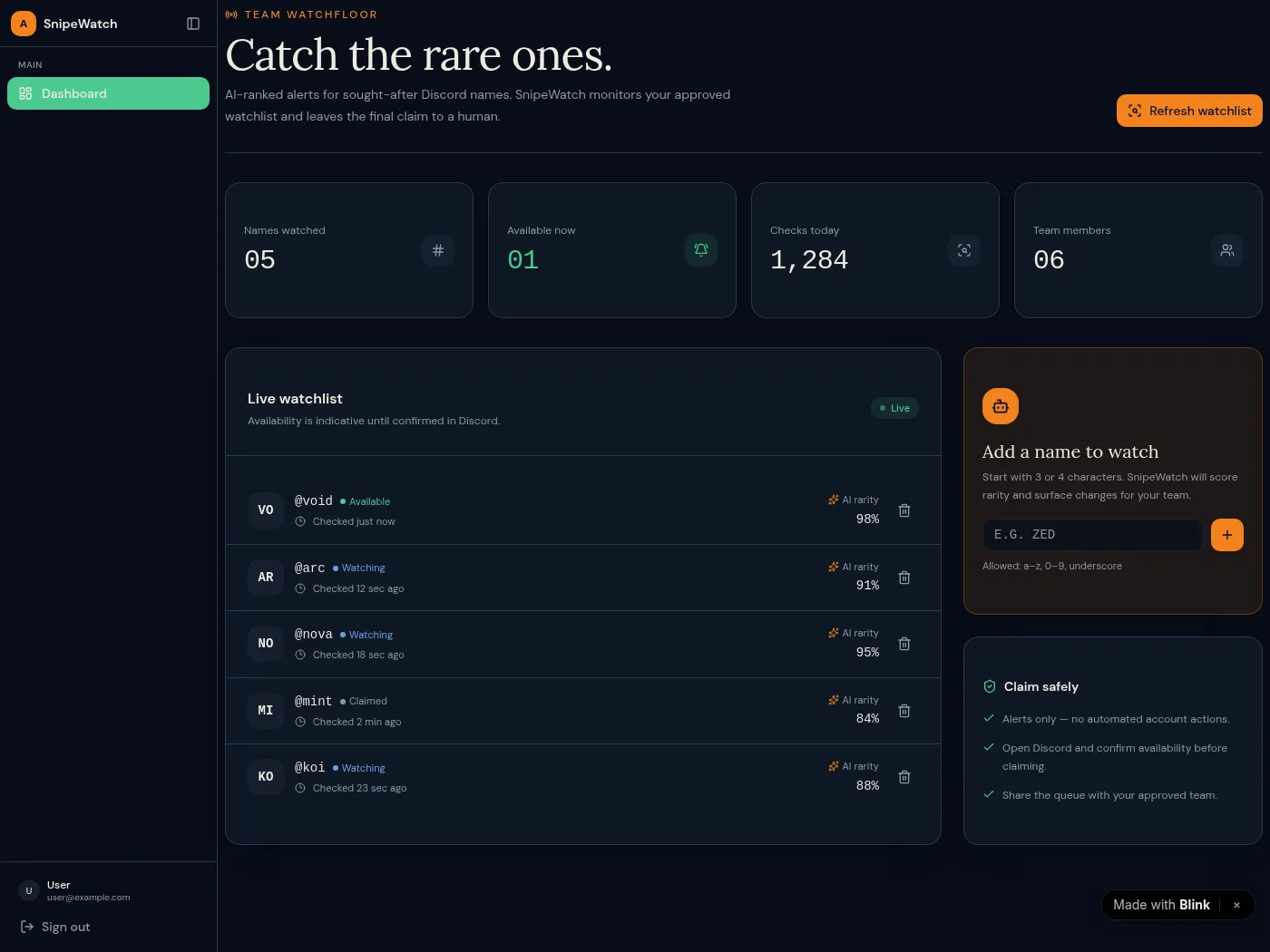 Discord Name SnipeBot