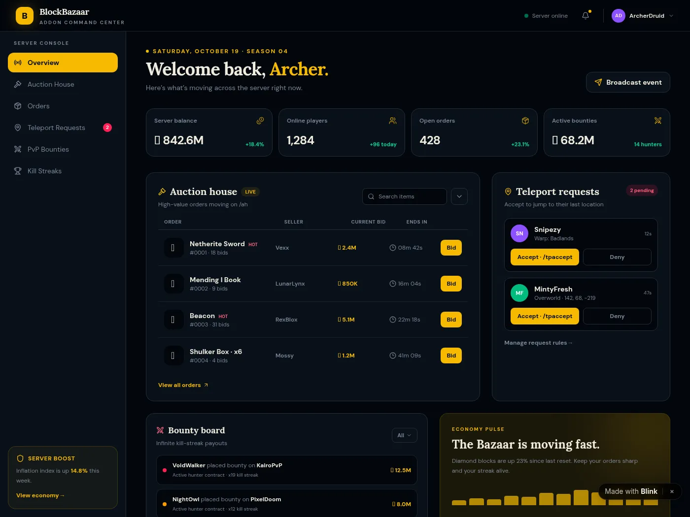 BlockBazaar Addon