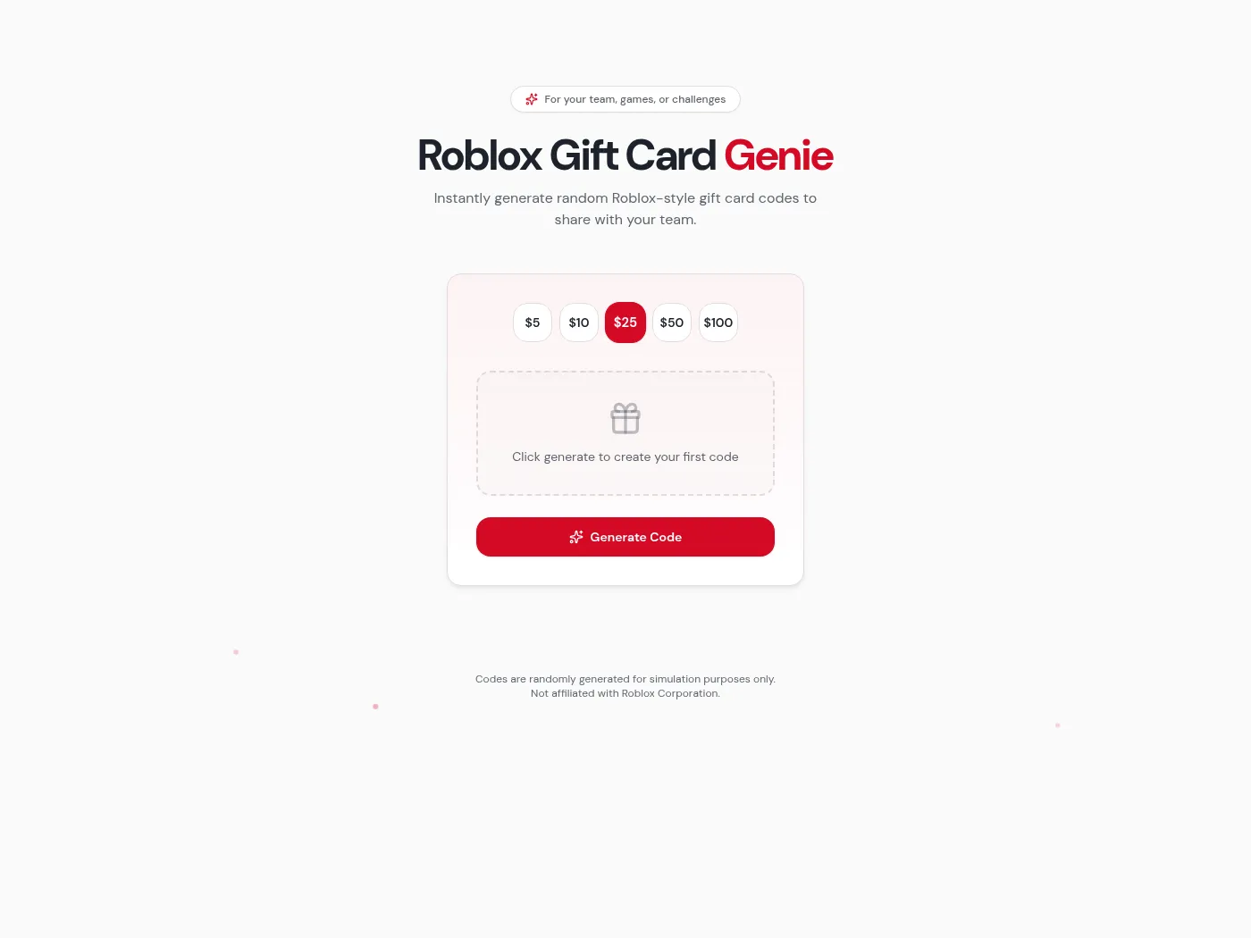 Roblox Gift Card Genie