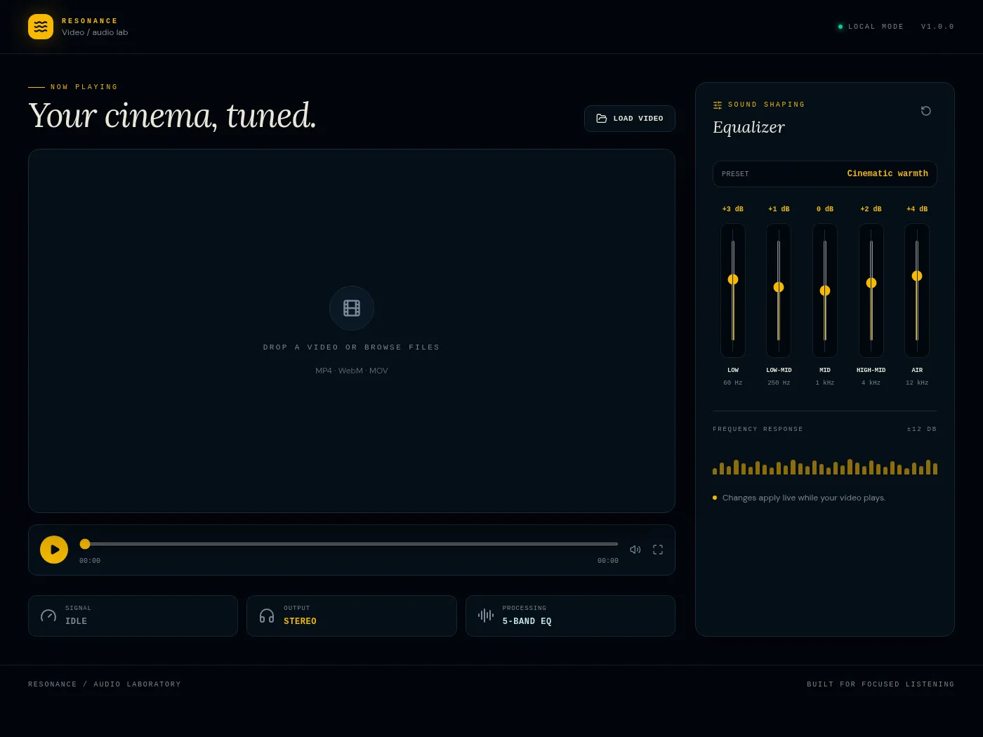 Equalizer Video Player