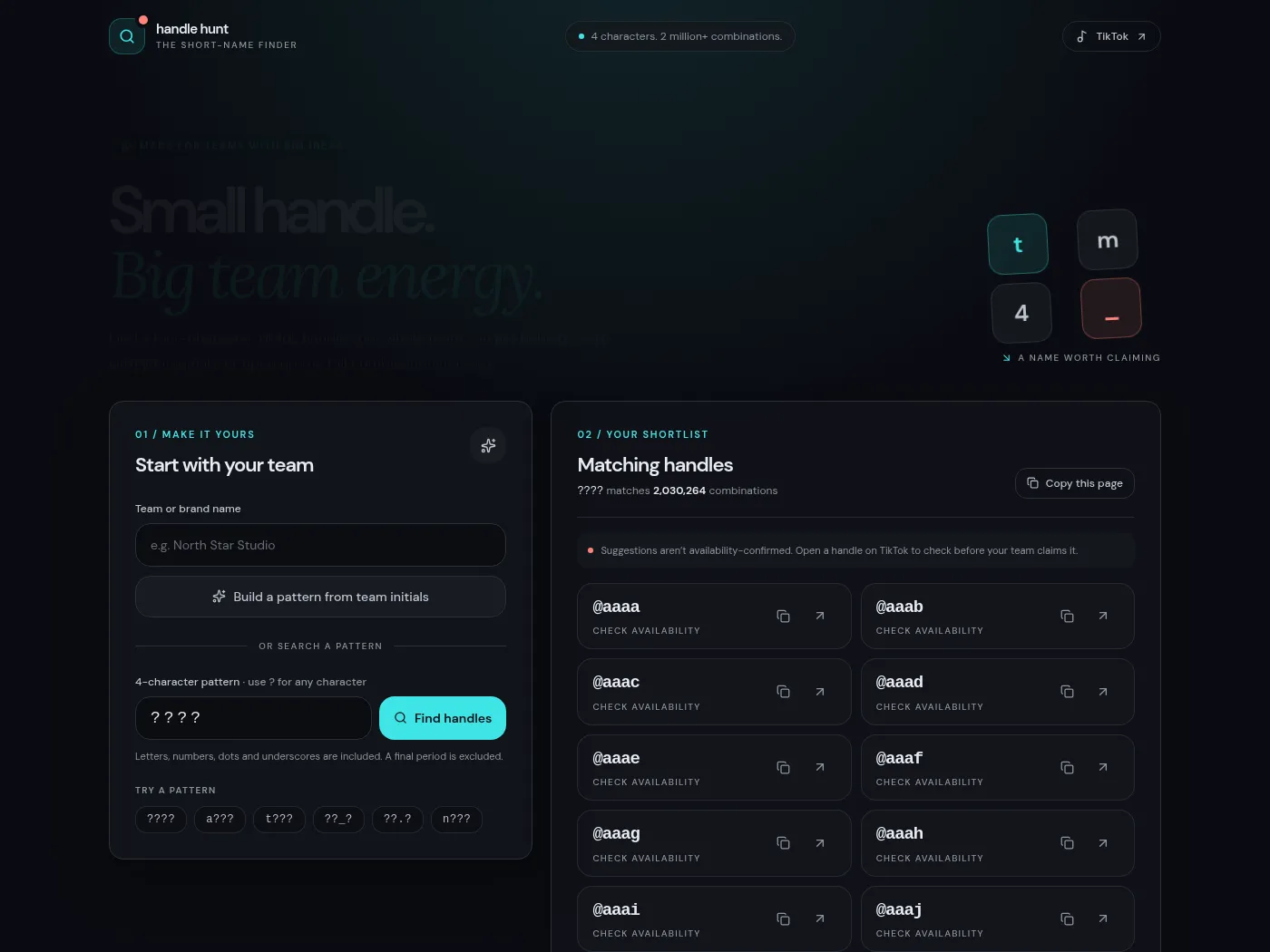 TikTok Handle Finder