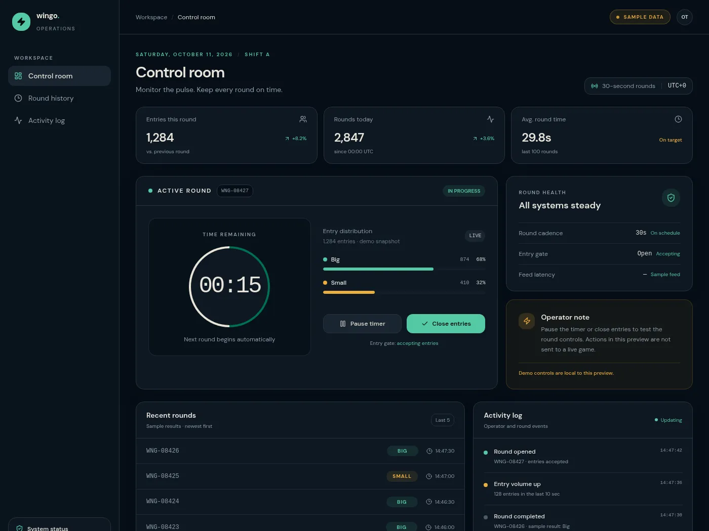 Wingo Admin Console