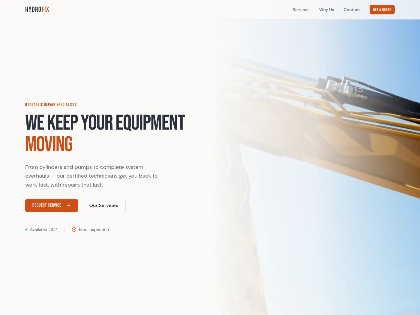 HydroFix Landing Page