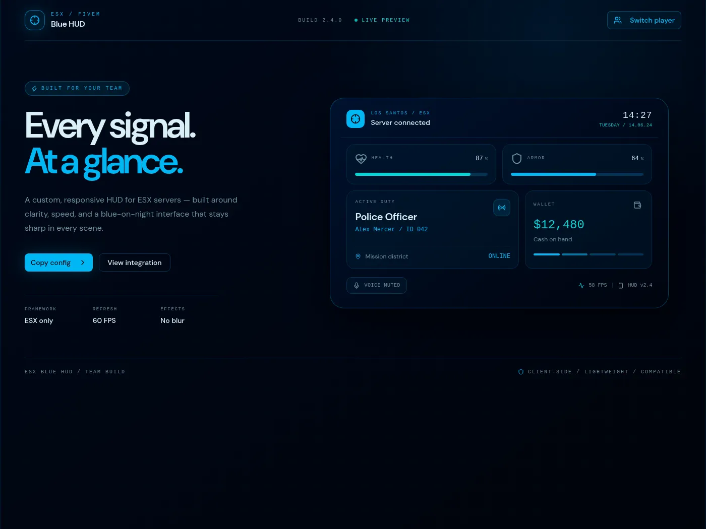 ESX Blue HUD