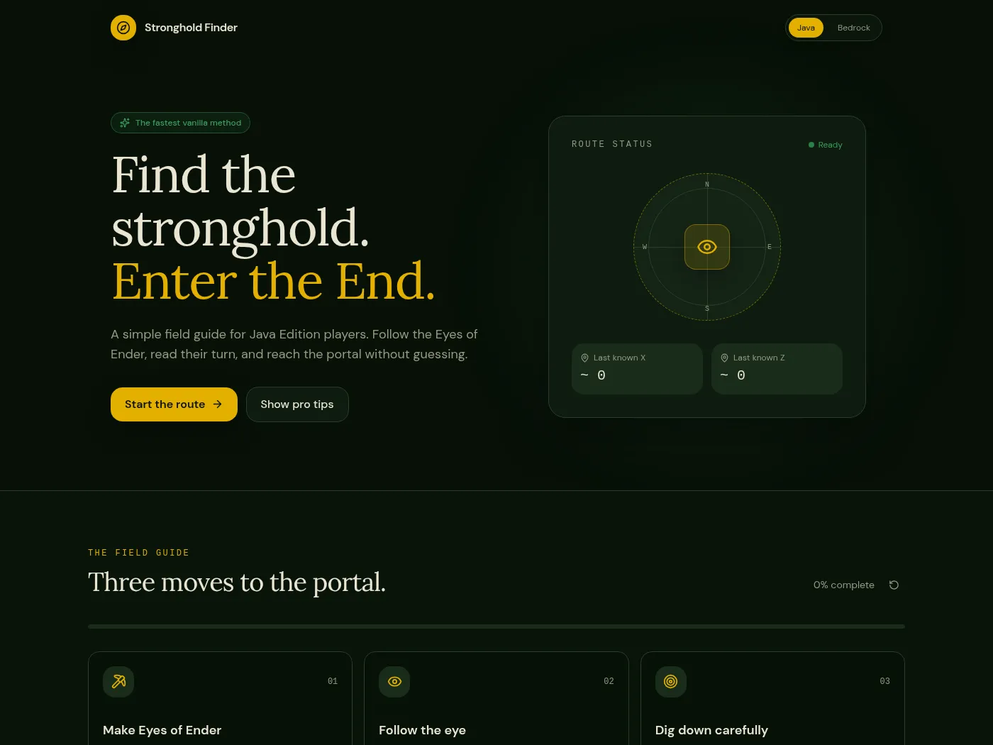 Stronghold Finder App