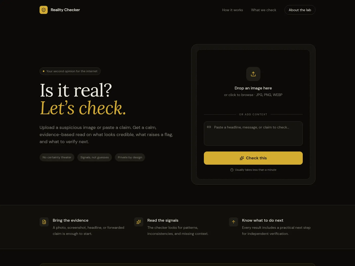 Reality Checker App