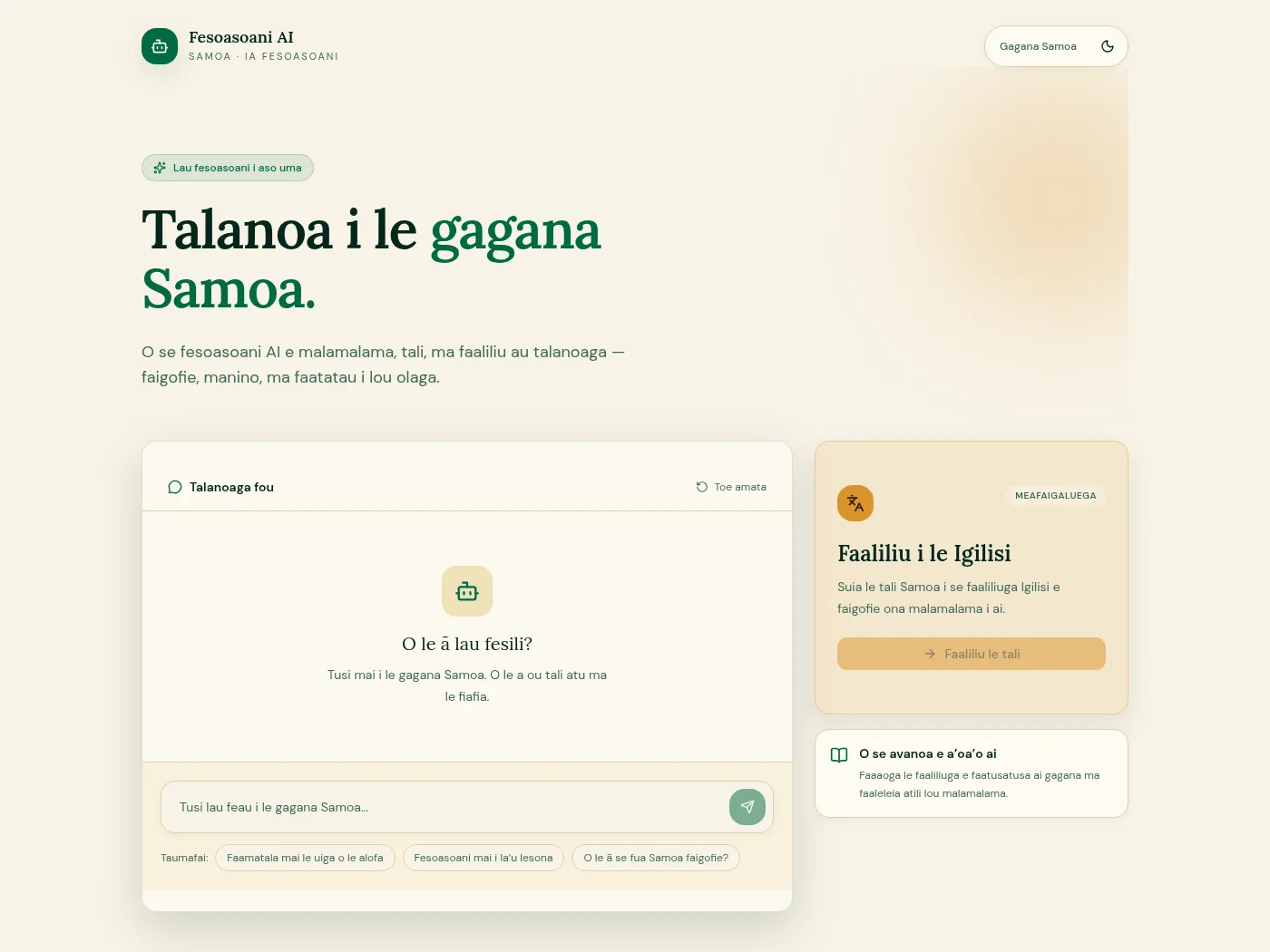Samoan AI Helper