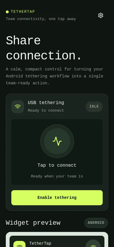 TetherTap Widget