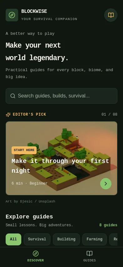 Minecraft Guide App