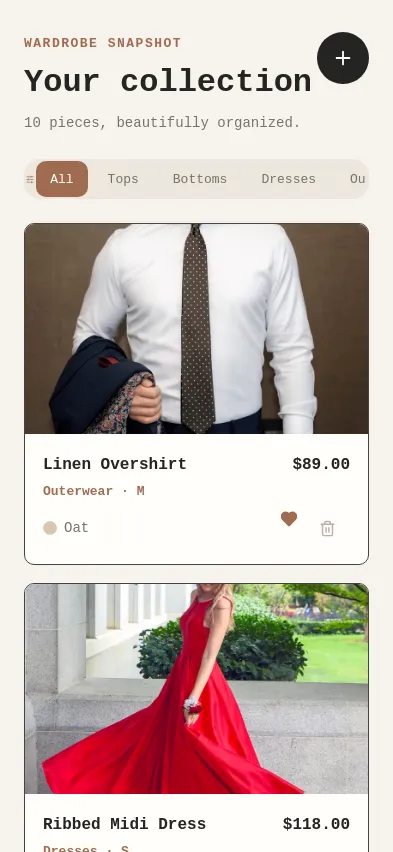 Wardrobe Snapshot