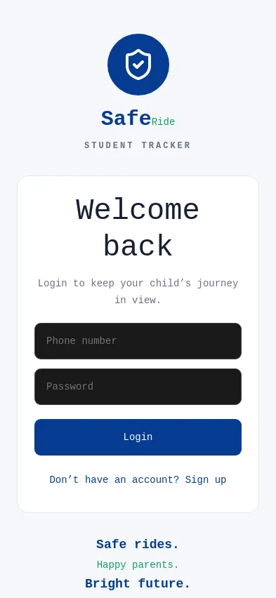 SafeRide Student Tracker