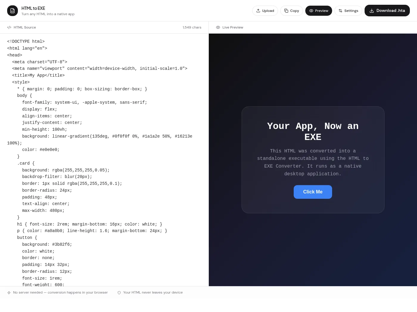 HTML to EXE Converter