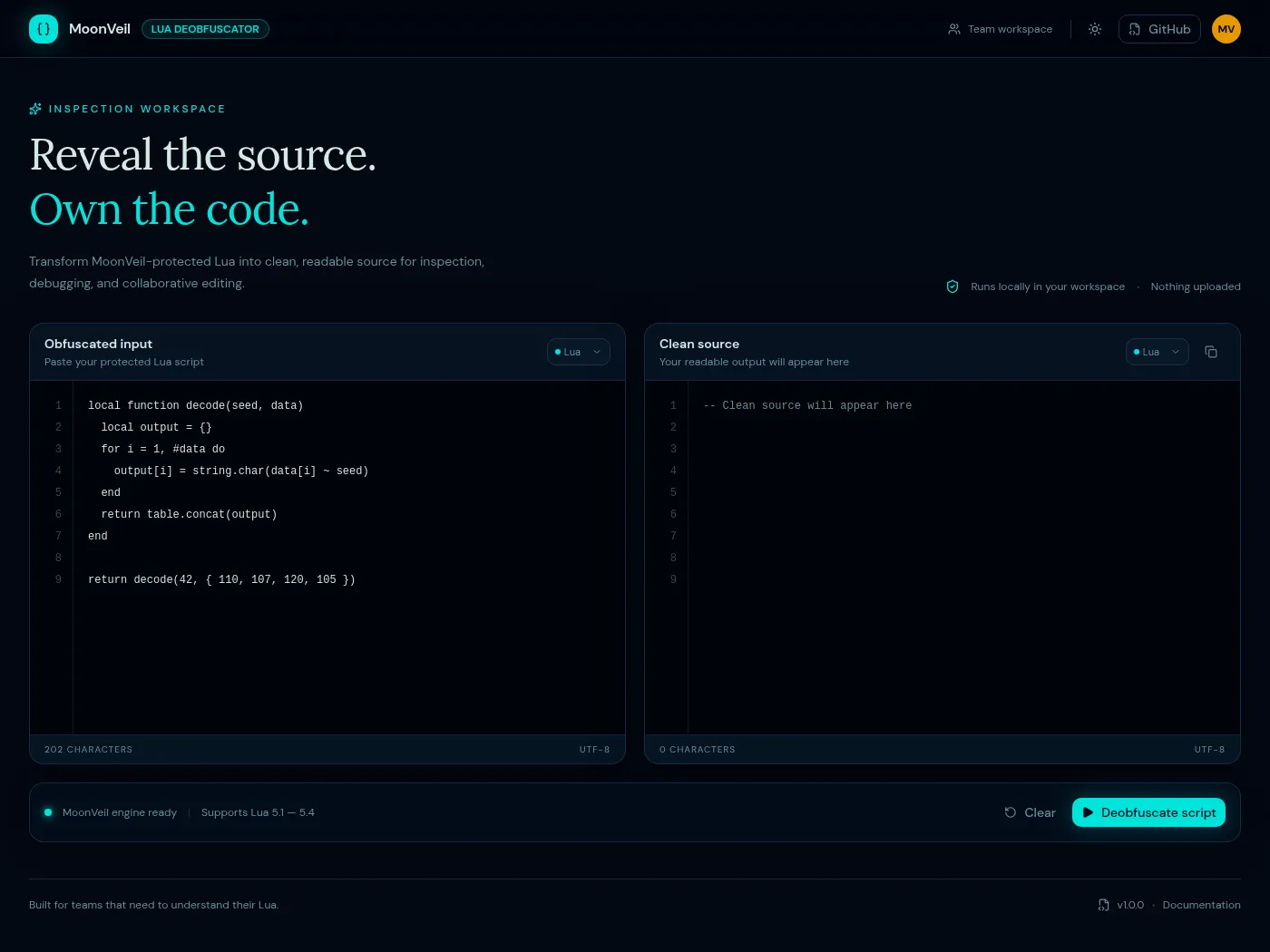 MoonVeil Lua Deobfuscator