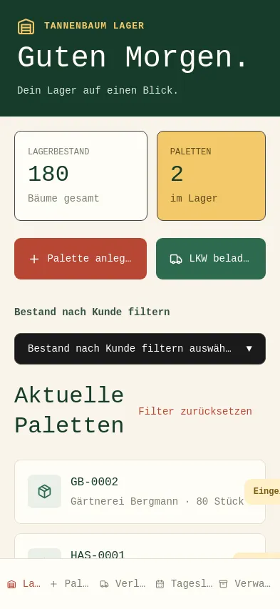 Tannenbaum LagerApp