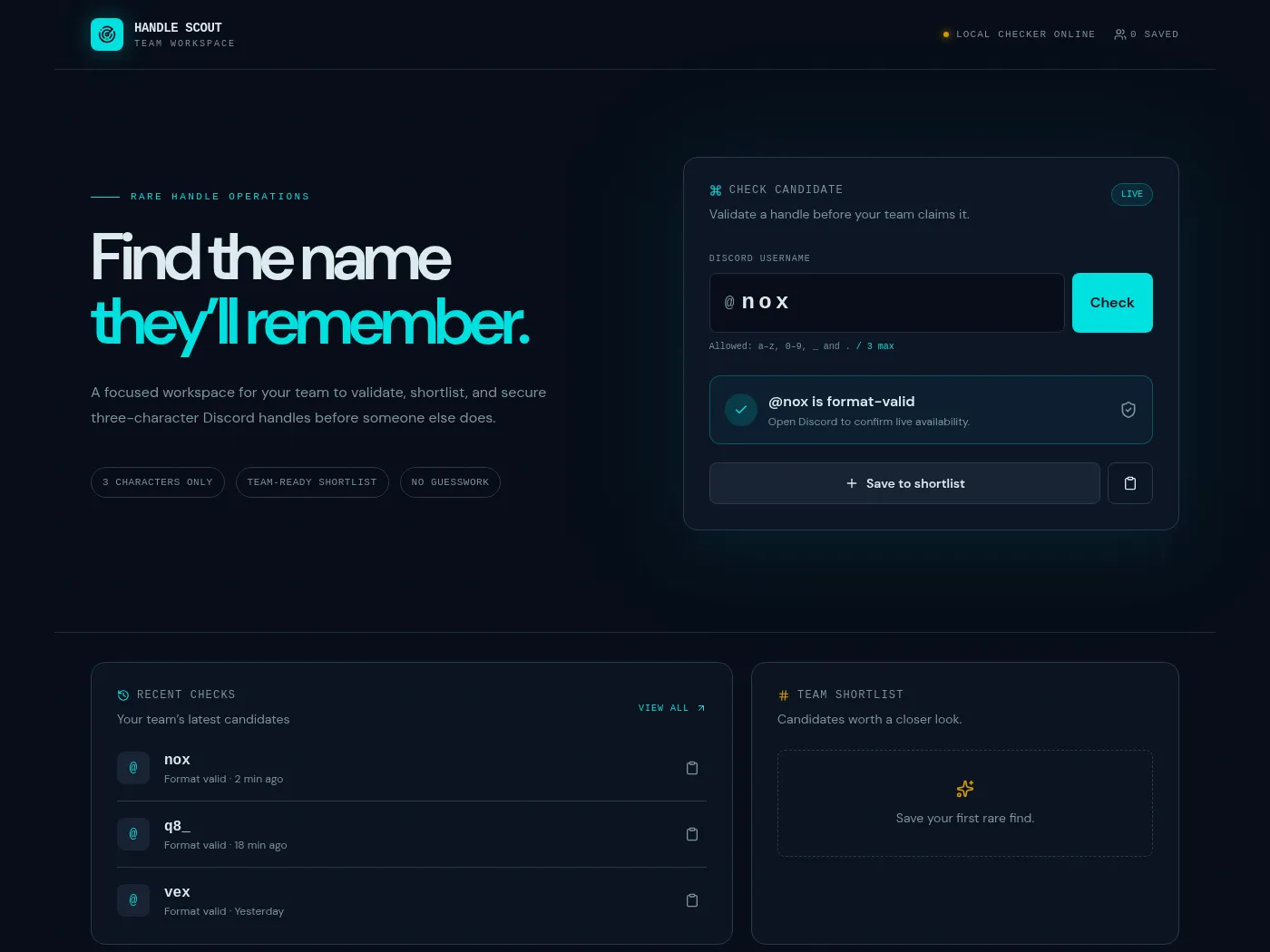 Discord Handle Checker