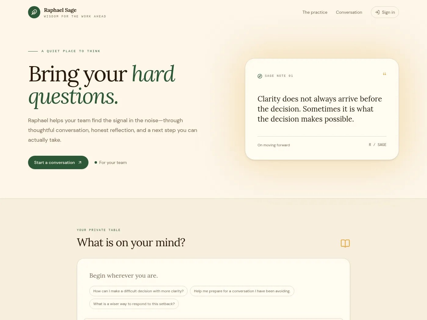 Raphael Sage Chatbot