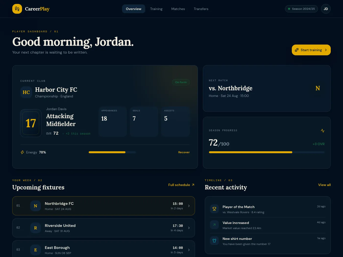CareerPlay Football Sim