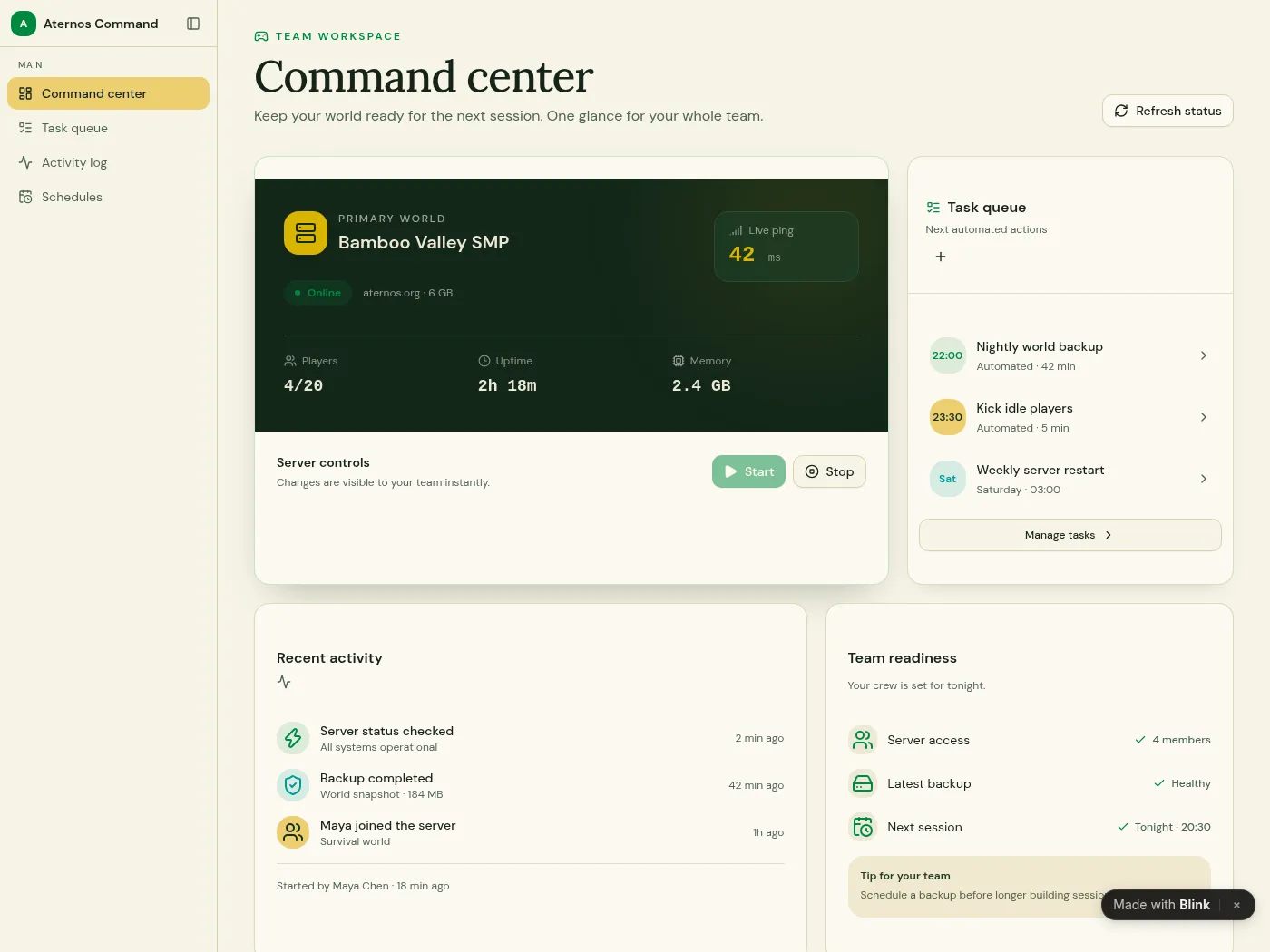 Aternos Server Manager