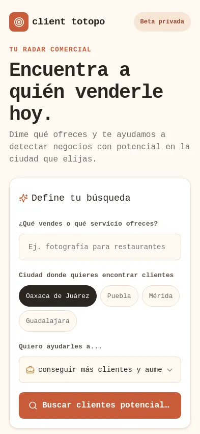 Client Totopo Finder