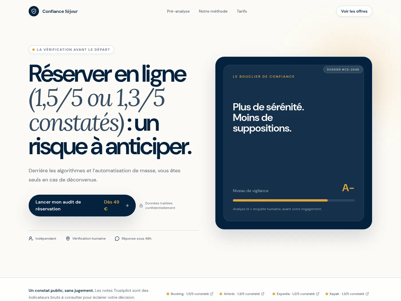 Confiance Séjour Landing Page