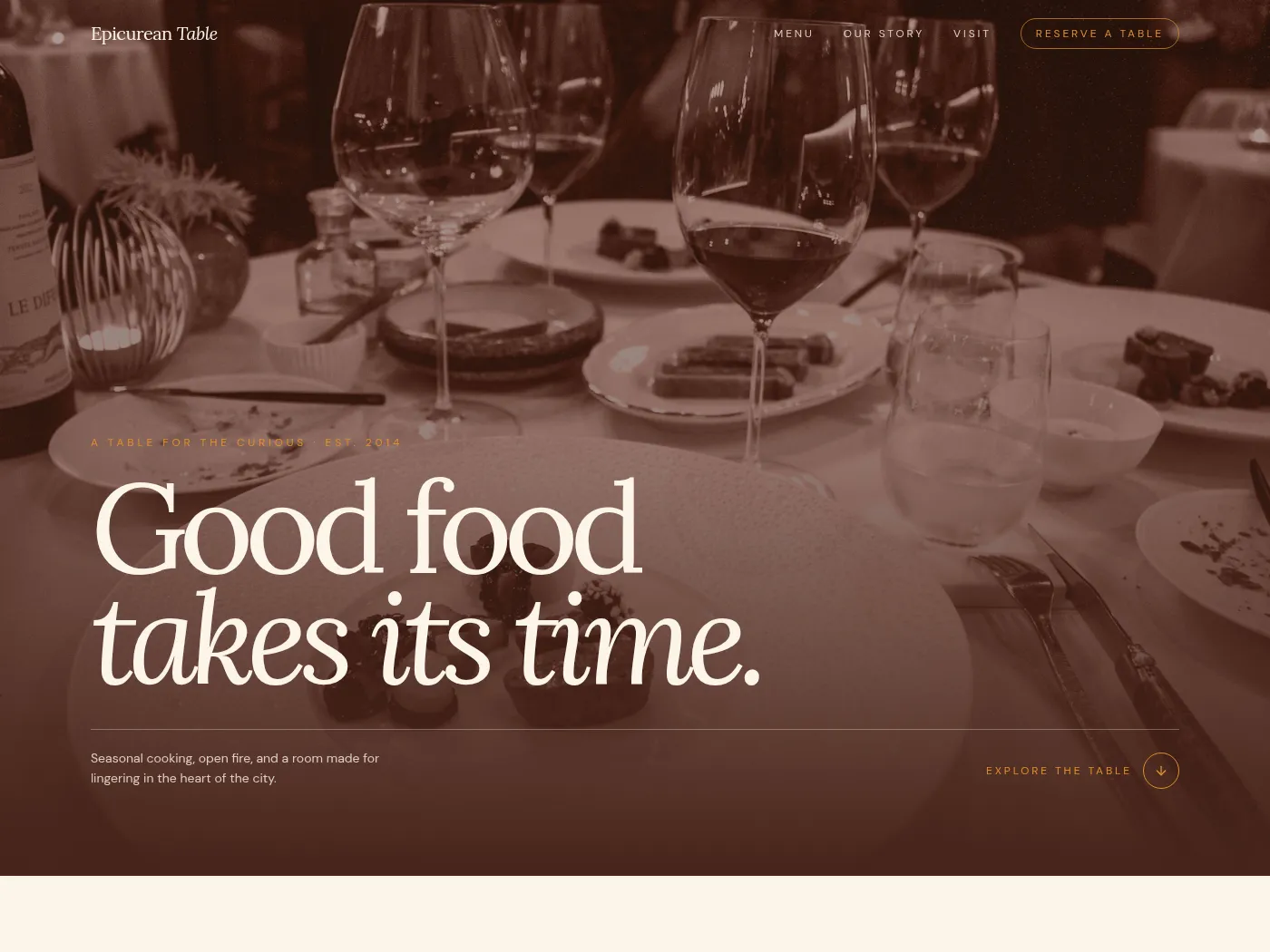 Epicurean Table Website