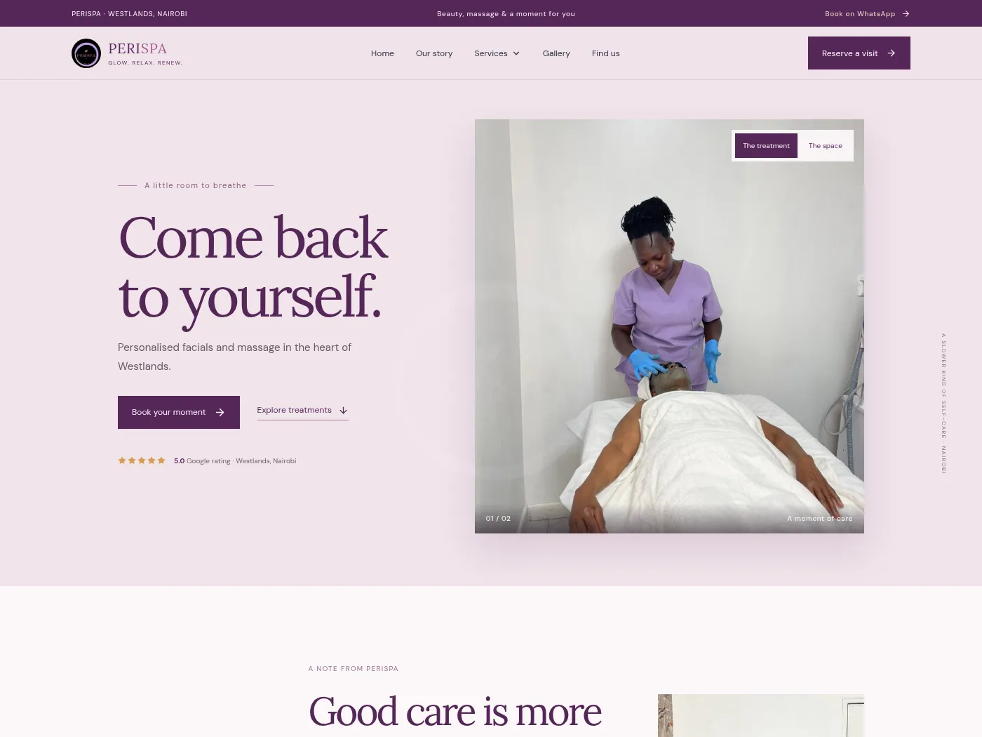 PeriSpa Wellness Website
