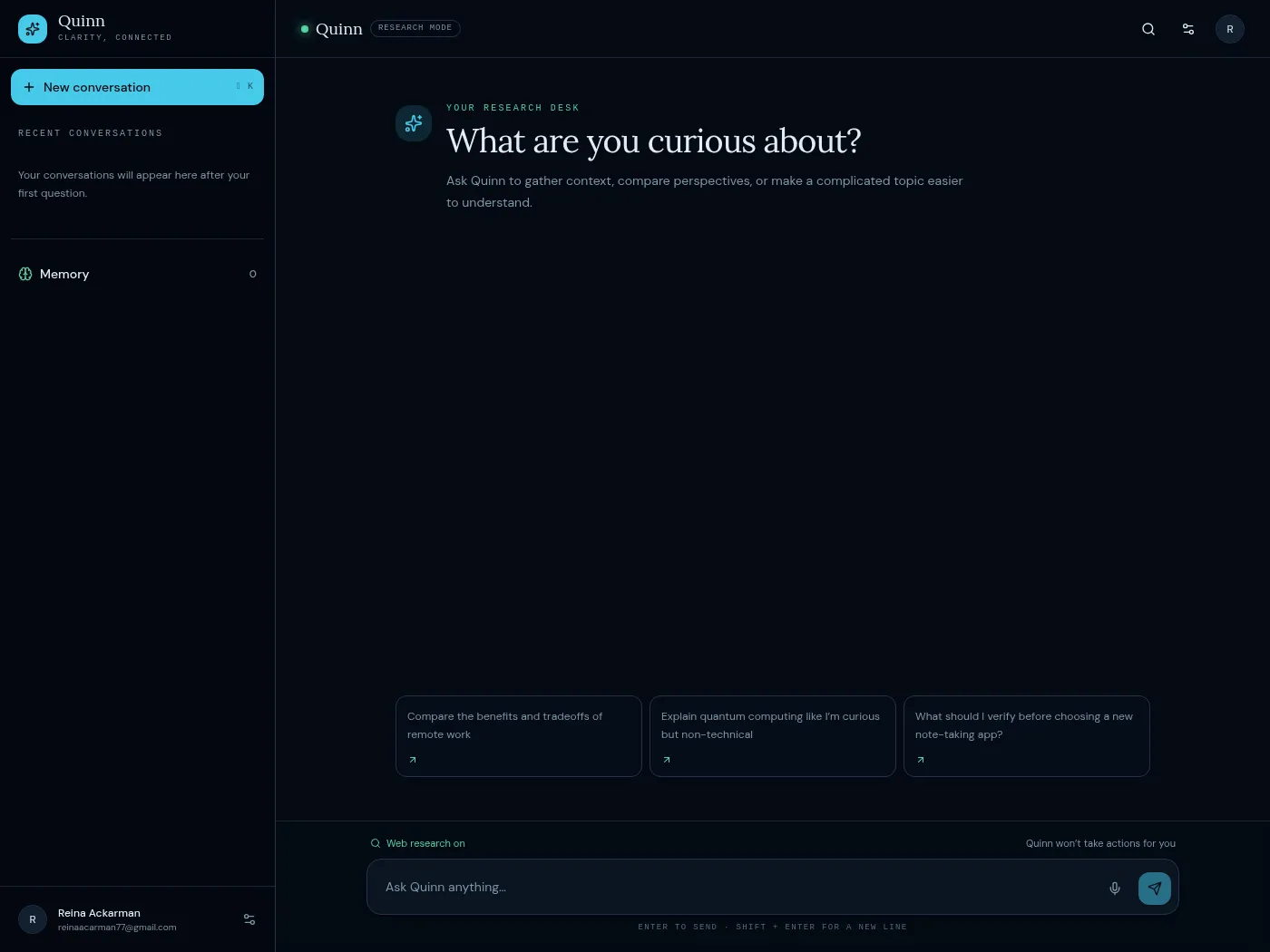 Quinn AI Research Assistant