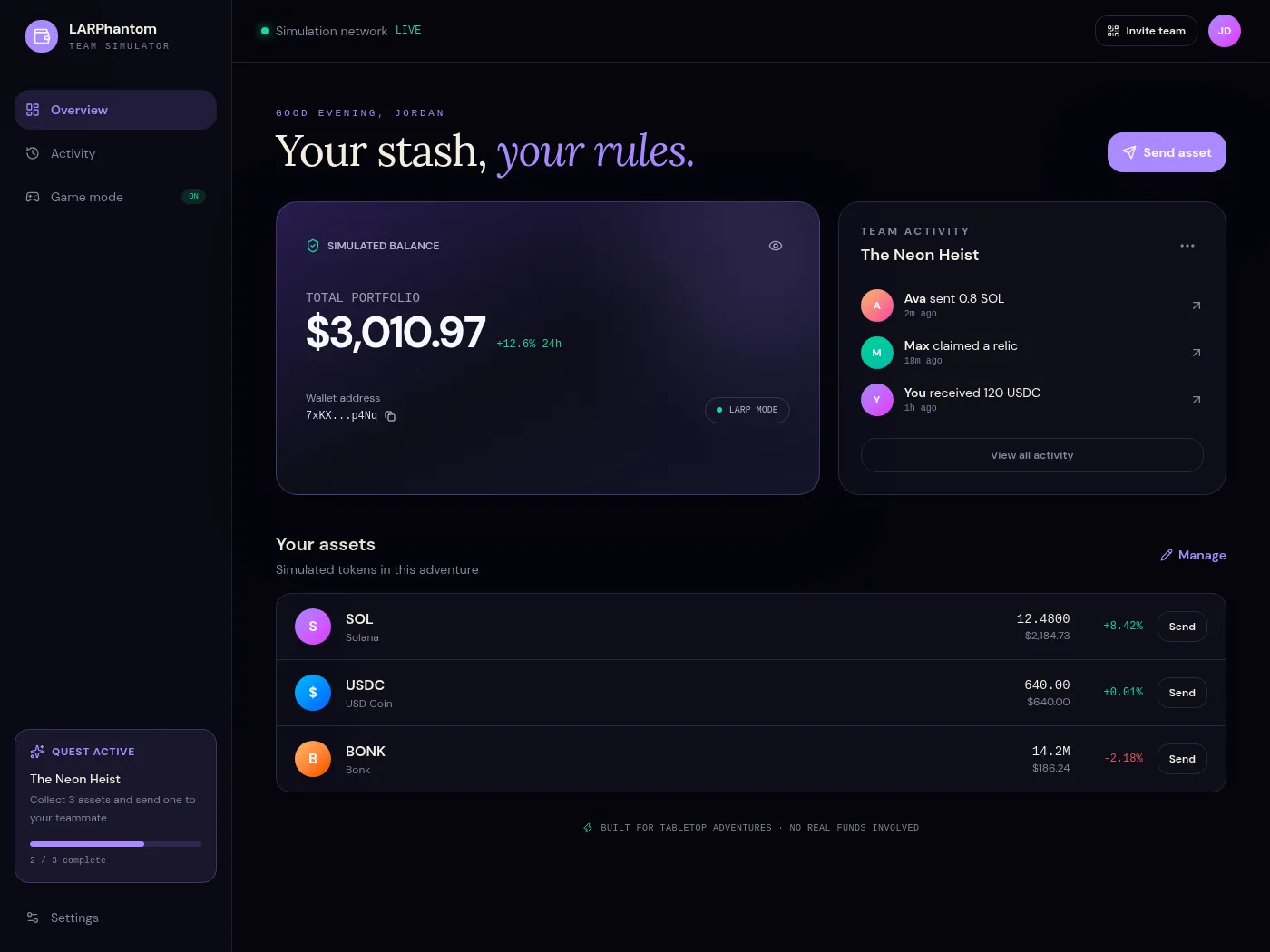 LARPhantom Wallet Sim