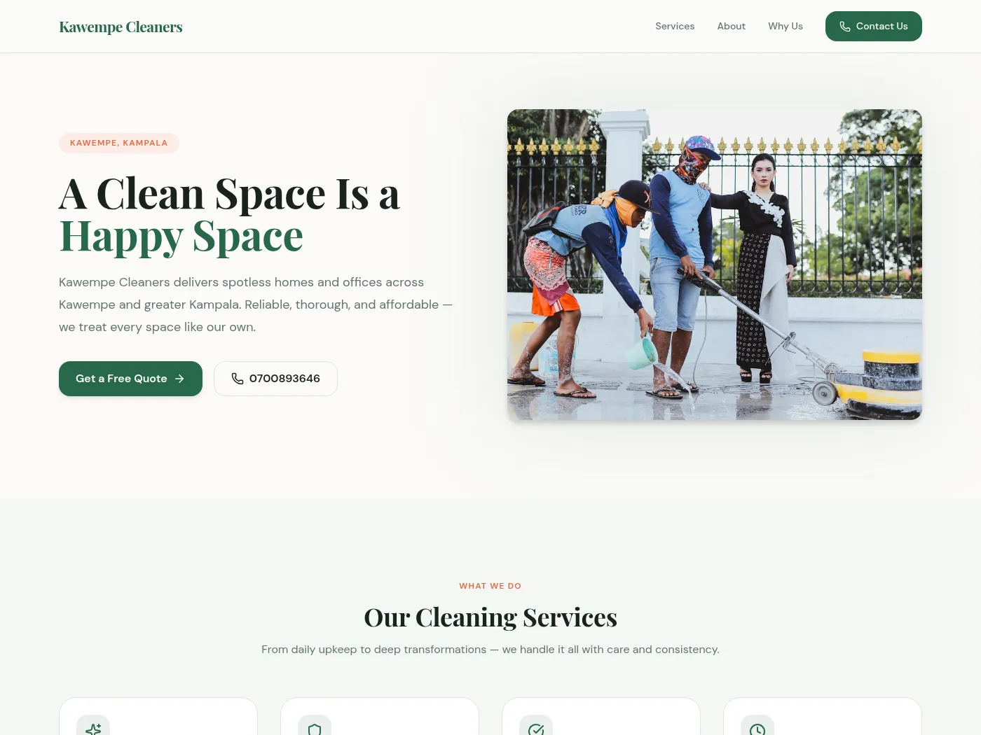 Kawempe Cleaners Website