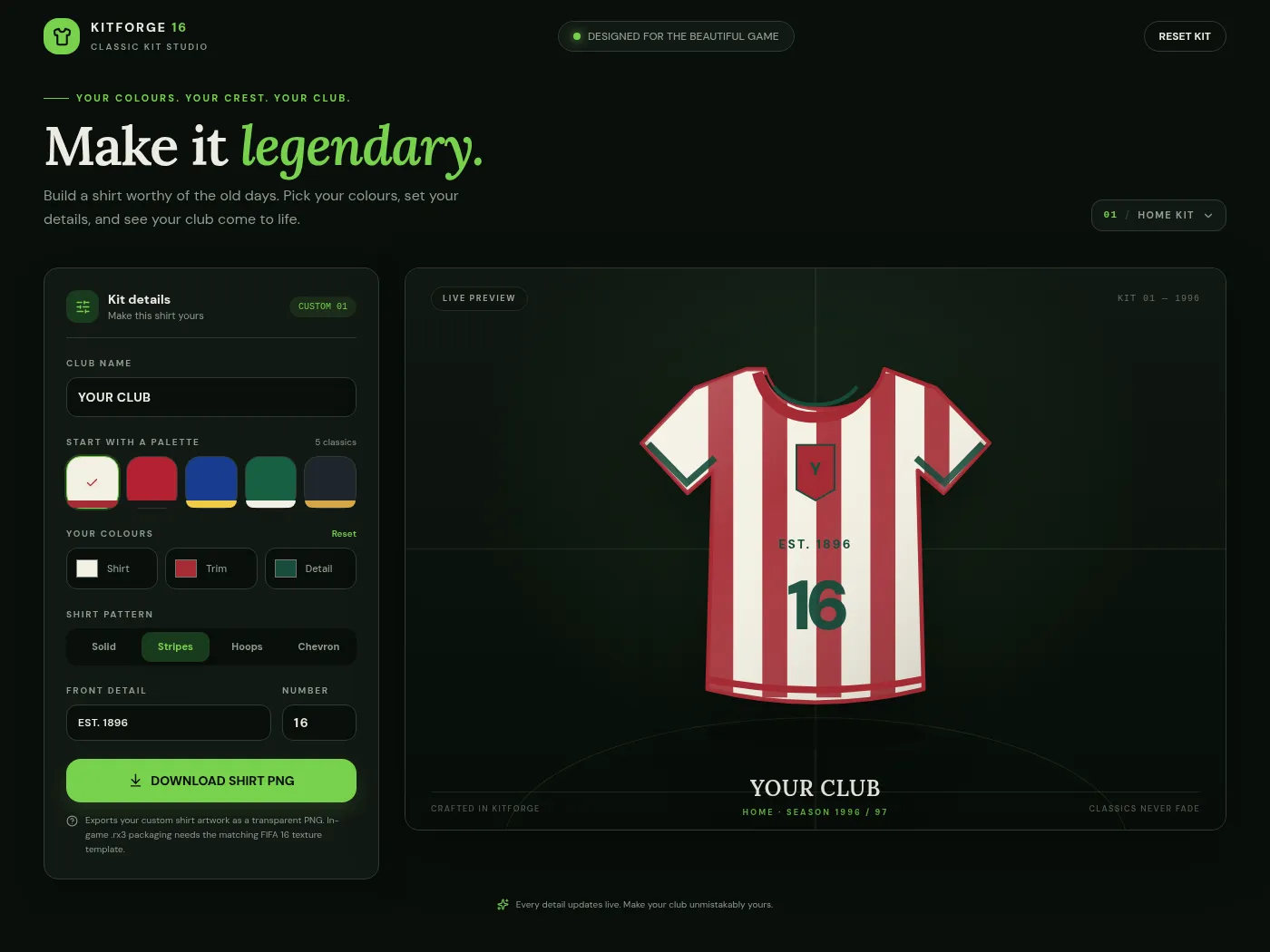 FIFA 16 Kit Builder