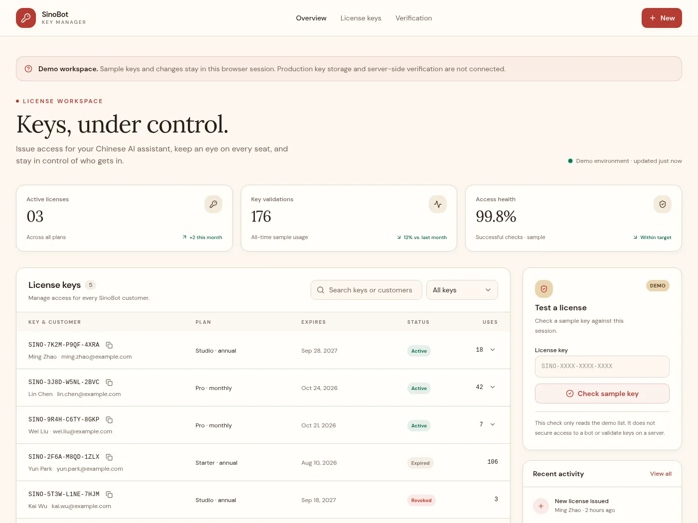 SinoBot Key Manager