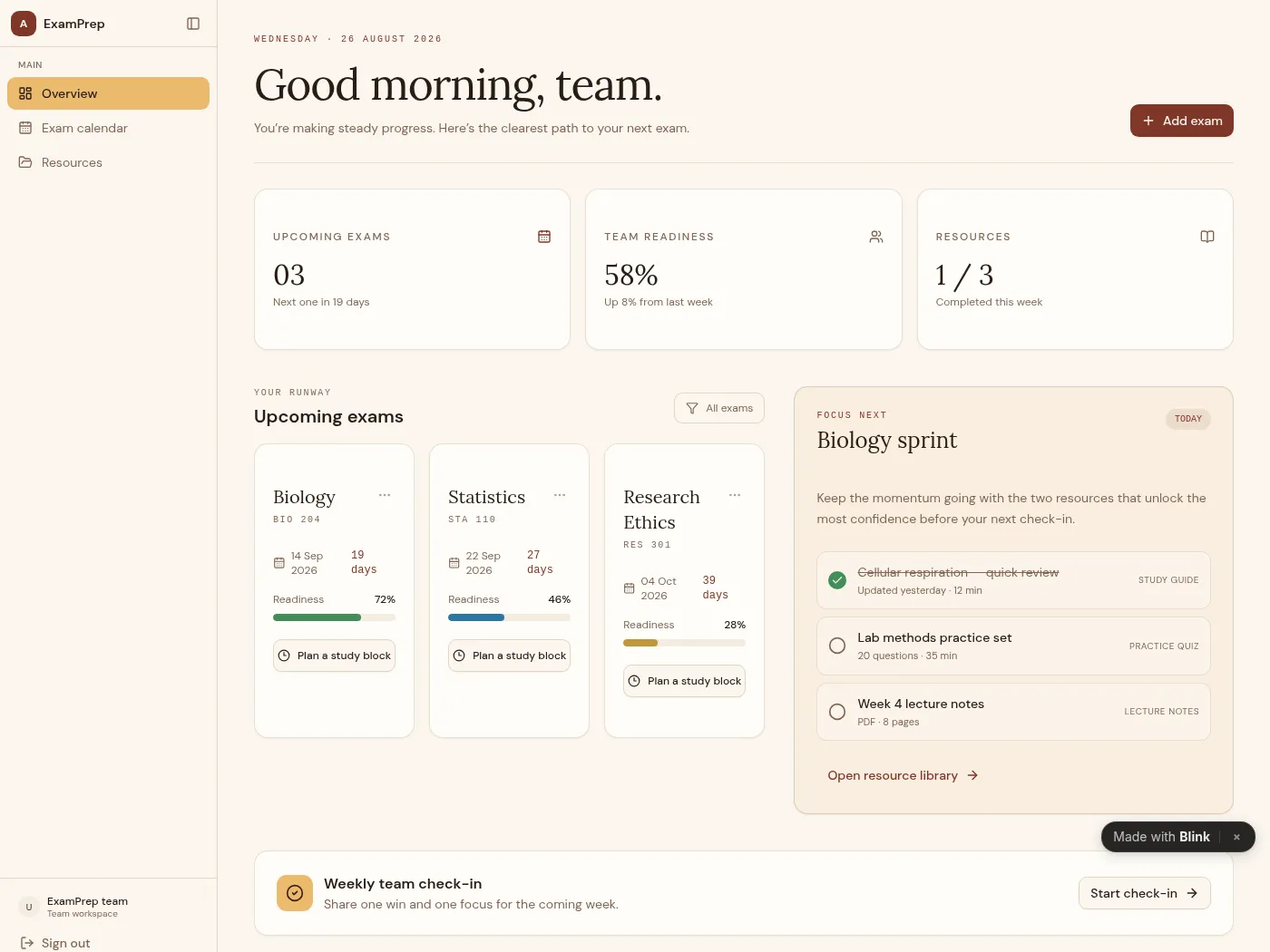 ExamPrep Dashboard