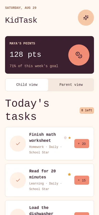 KidTask Points App