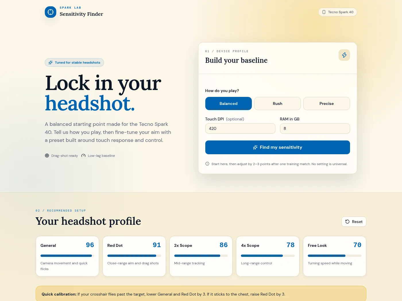 Headshot Sensitivity Finder