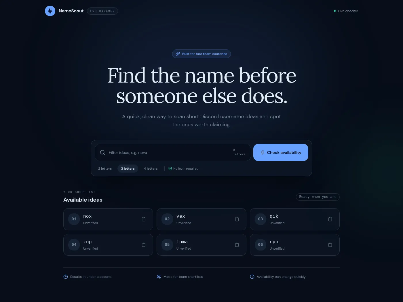 Discord Name Checker