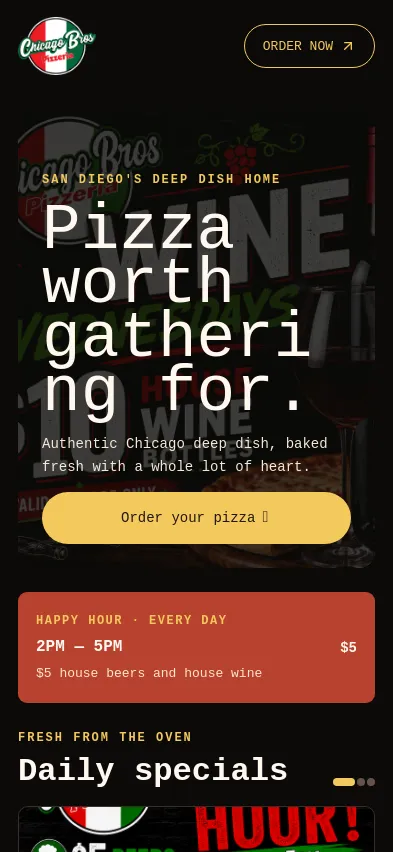 Chicago Bros Pizzeria App