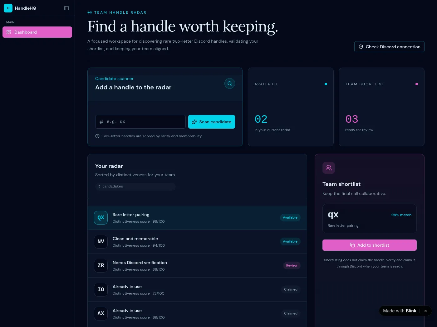 Discord Handle Finder