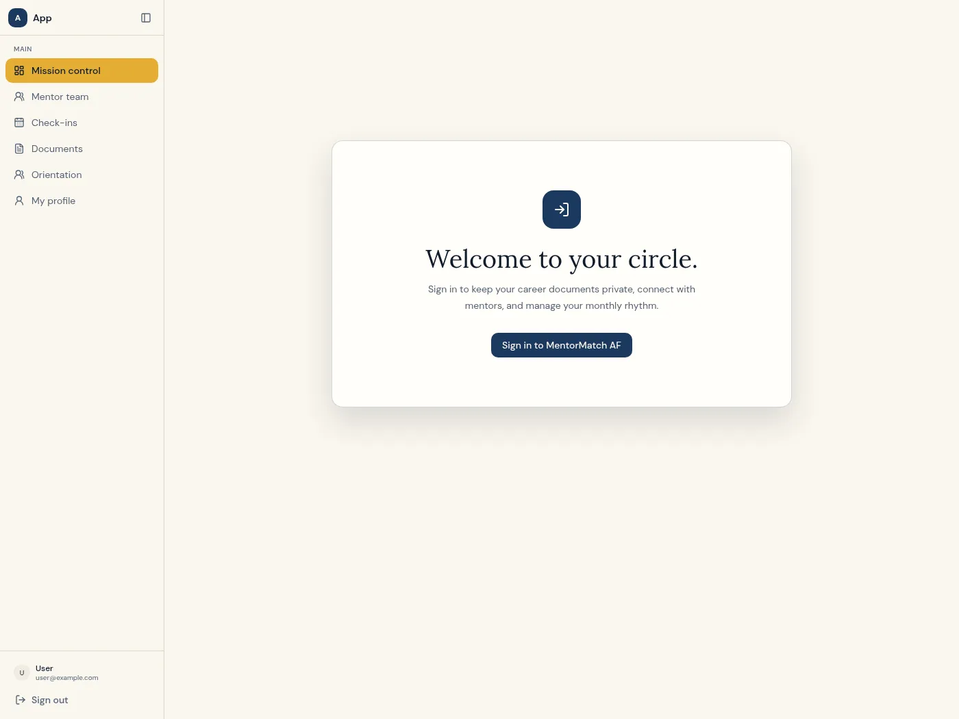 MentorMatch AF Web