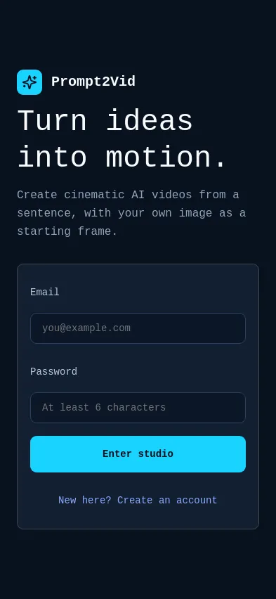 Prompt2Vid AI Studio