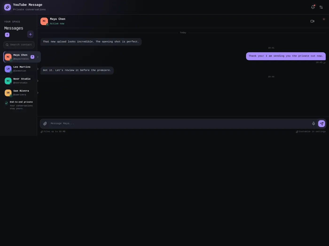 YouTube Message Extension