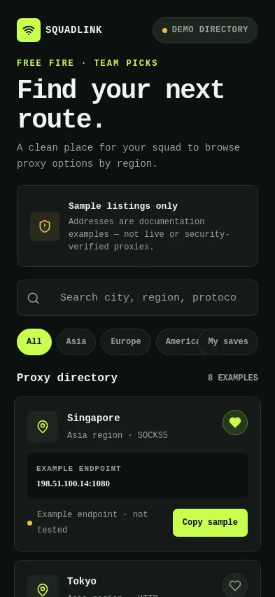 FreeFire Proxy Hub