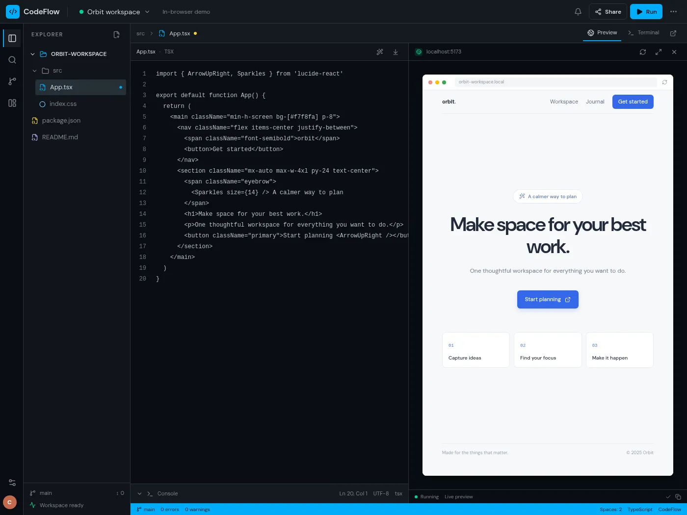 CodeFlow Web IDE