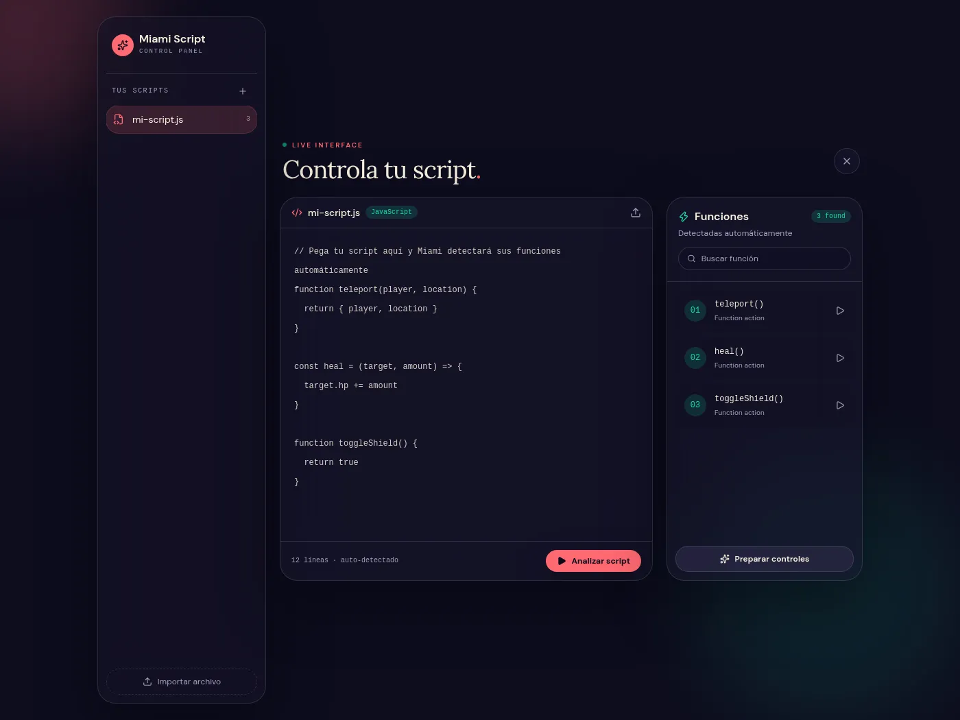 Miami Script Interface