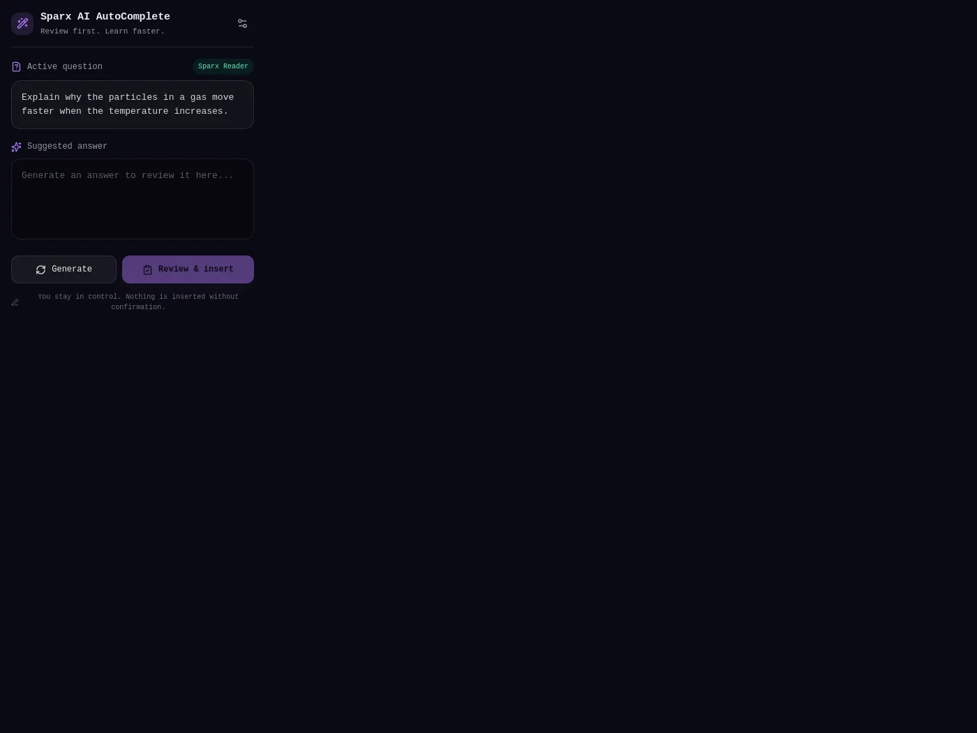 Sparx AI AutoComplete