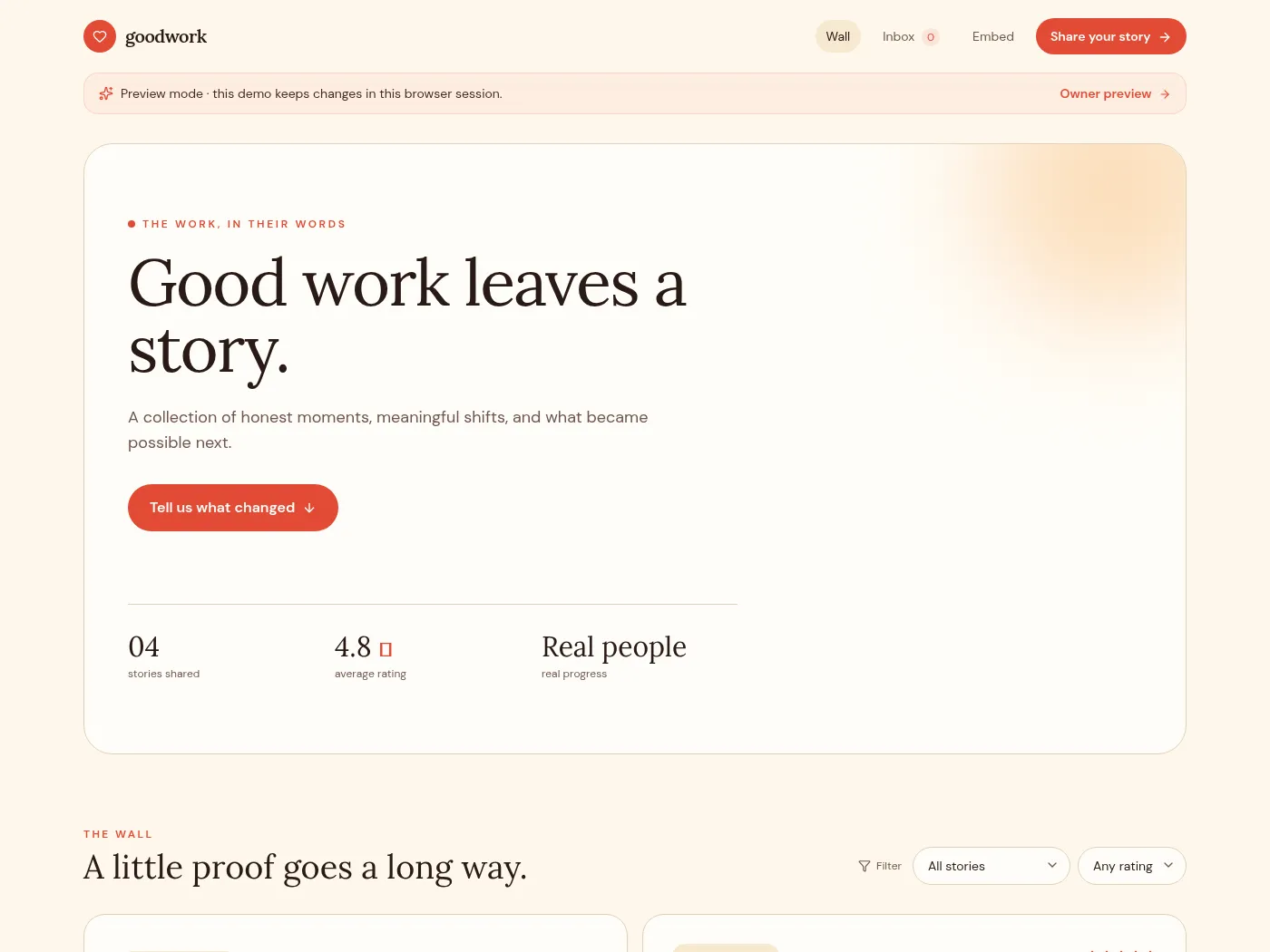 Testimonial AI Wall