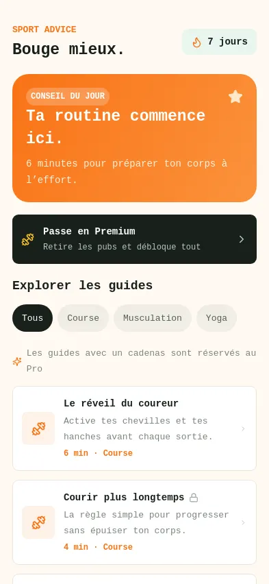 Sport Advice App